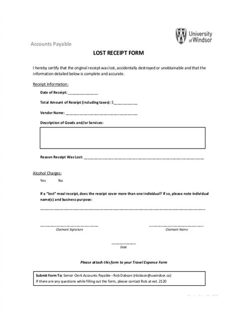 Missing Receipt Affidavit Template Pl