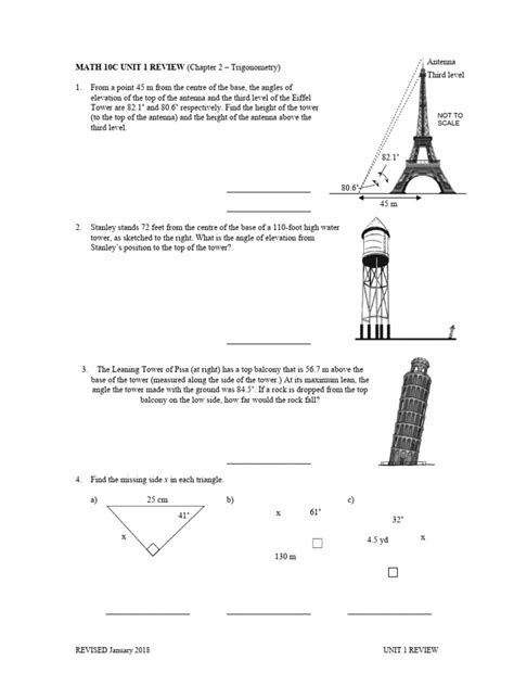 Math 10c Trig Rev F17 Pdf Surveying