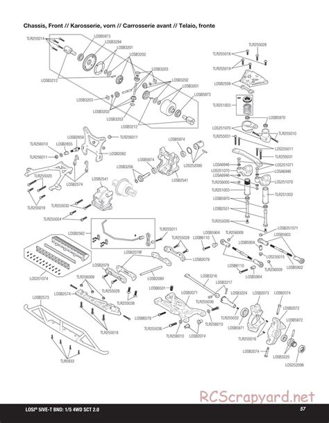 Team Losi 5ive T 2 0 Sct Parts List And Exploded View Los05014 • Rcscrapyard Radio