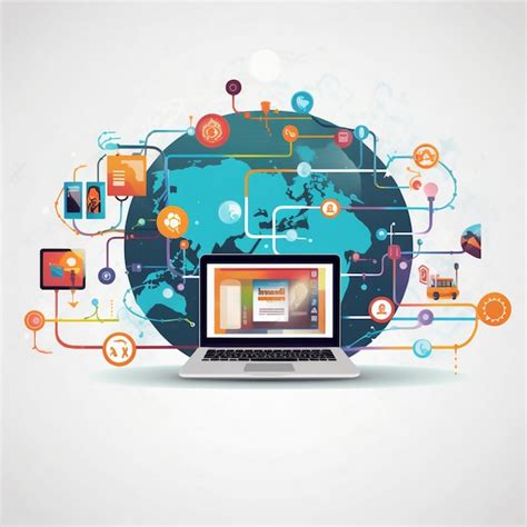 Un Mapa Del Mundo Con Un Globo Y Una Computadora Portátil En él