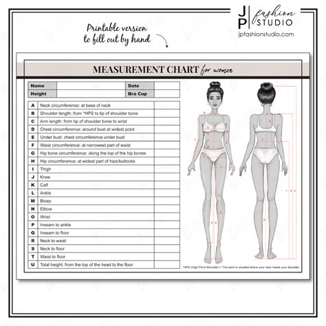 Dressmaker Measurement Template Best Templates Resources