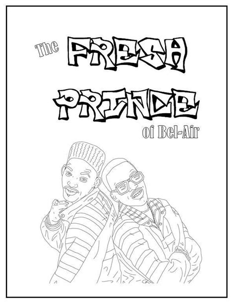 Fresh Prince Of Bel Air Coloring Book Instant Printable