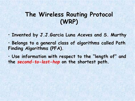 Ppt The Wireless Routing Protocol Wrp Powerpoint Presentation Free