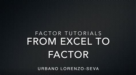 Factor Analysis