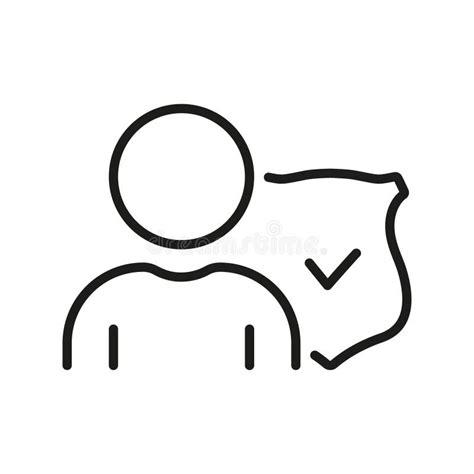 Secure Authentication Human Data Protection Line Icon Safety In Business Outline Symbol Stock Secure Authentication Human Data Protection Line Icon Safety In Business Outline Symbol Stock