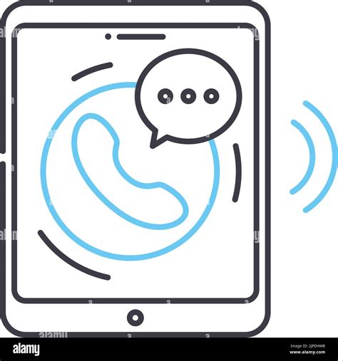 Mobile Communication Line Icon Outline Symbol Vector Illustration Concept Sign Stock Vector