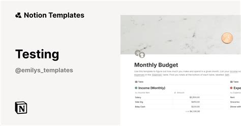 Testing Template Notion Marketplace