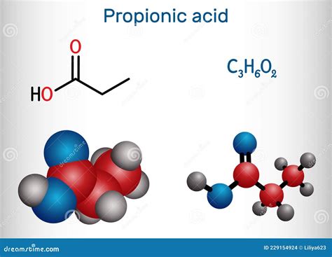Propanoic Acid Propionic Acid Molecule It Is Short Chain Saturated