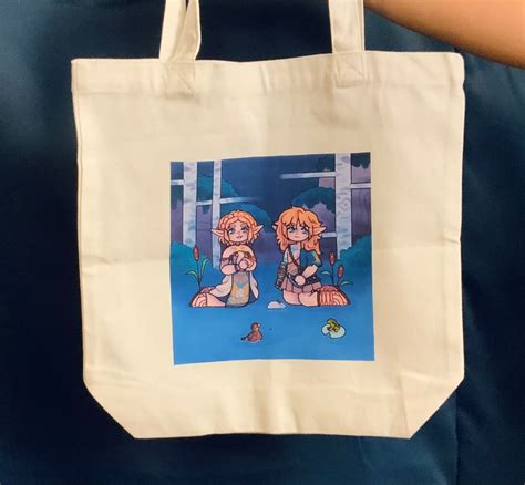The Legend Of Zelda Zelink Korok Fanart Print On Canvas Tote Bag Etsy
