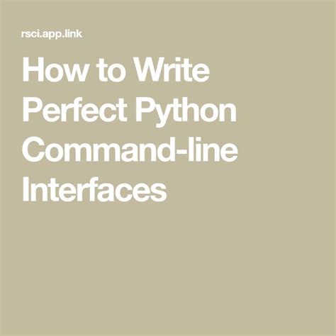 How To Write Python Command Line Interfaces