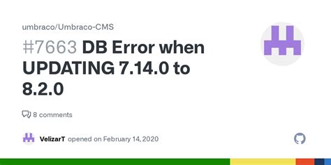 Db Error When Updating 7140 To 820 · Issue 7663 · Umbracoumbraco Cms · Github
