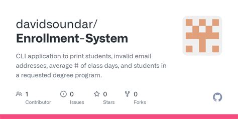 Github Davidsoundar Enrollment System Cli Application To Print Students Invalid Email