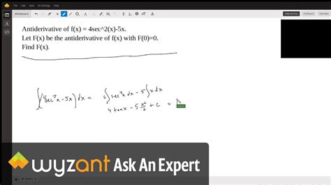 Finding The Antiderivative Of A Function Youtube