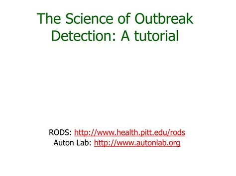 Ppt The Science Of Outbreak Detection A Tutorial Powerpoint