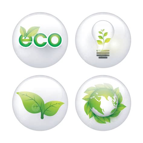 Set Of Ecological Elements Natural Round Conservation Vector Natural