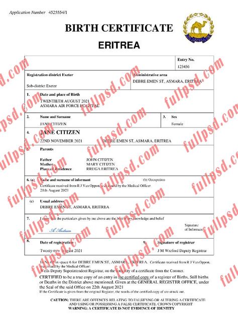 Download Eritrea Birth Certificate Pdf And Word Template Fullpsd Download Eritrea Birth Certificate Pdf And Word Template Fullpsd