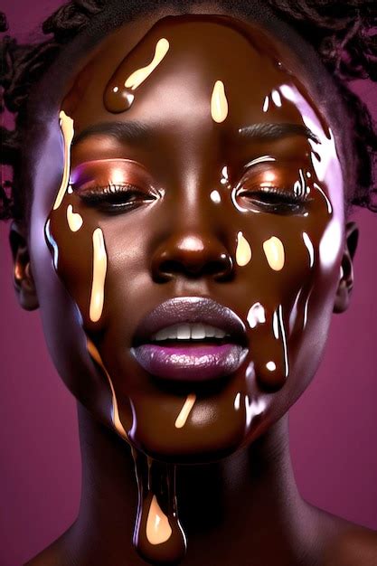 Illustration Ia G N Rative Du Portrait D Une Belle Fille Noire Avec Du