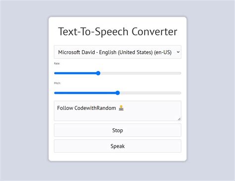 Text To Speech Using HTML And JavaScript Source Code