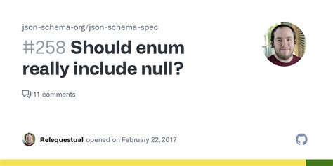 should enum really include null · issue 258 · json schema org json