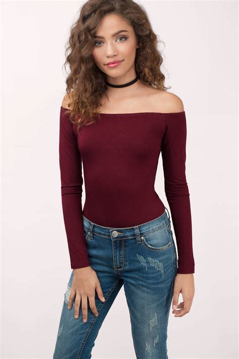 Cute Wine Bodysuit Ribbed Bodysuit Wine Bodysuit 19 Tobi Us