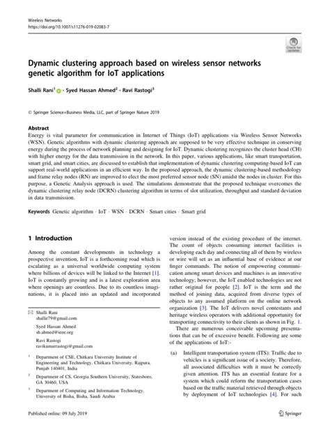 Dynamic Clustering Approach Based On Wireless Sensor Networks Genetic