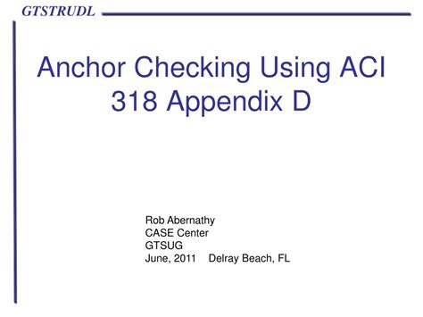 Ppt Anchor Checking Using Aci 318 Appendix D Powerpoint Presentation Id5675292