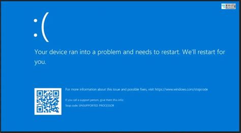 Windows 11 Bsod Unsupported Processor Errors Htmd Blog