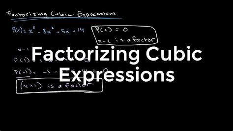 Factorizing Cubic Expressions 3 Methods O Level Additional