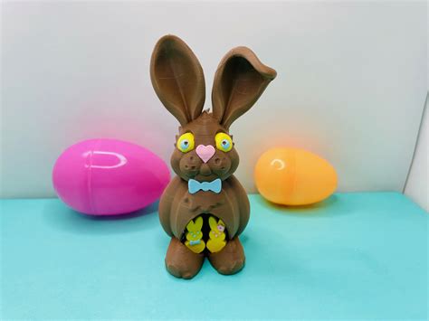 Chocolate Candy Themed Easter Bunny By Funfam3d Download Free Stl