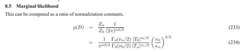 Bayesian Expression For The Prior Predictive Density For A Multivariate Normal Distribution