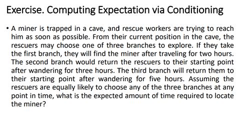 Solved Exercise Computing Expectation Via Conditioning A