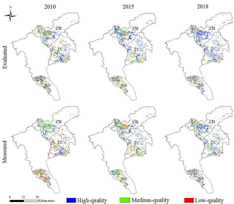 Spatial Distribution Of The Cultivated Land Quality From 2010 To 2018 Download Scientific
