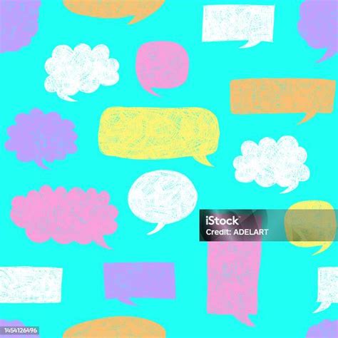 말풍선 패턴입니다 메시지 프레임 낙서 배경 낙서 프레임 스케치 손으로 그린 효과 벡터입니다 소셜 미디어 만화 텍스트 잡담 대화 구름 0명에 대한 스톡 벡터 아트 및 기타