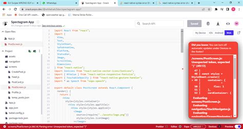 Solved React Native Syntax Error That I Literally Cannot See Where