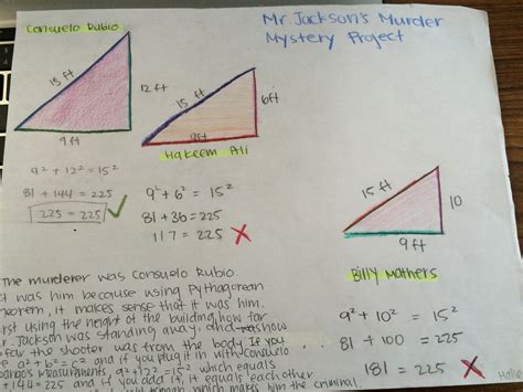 Pythagorean Theorem Murder Mystery Halle´s Weebly