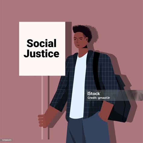 인종차별 포스터 인종 평등 사회 정의가 차별을 중지 중지 를 들고 아프리카 계 미국인 남자 운동가 개념에 대한 스톡 벡터 아트