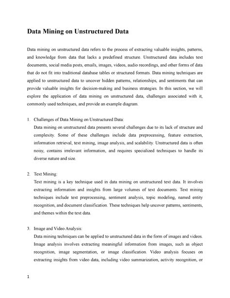 Computer Unstructured Data Mining Note Class Data Mining On Unstructured Data Data Mining On