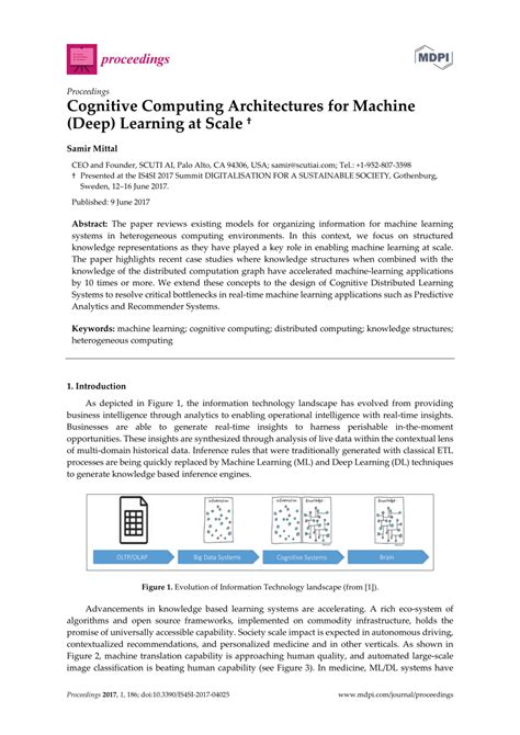 Pdf Cognitive Computing Architectures For Machine Deep Learning At