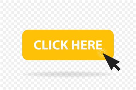 Click Here Vector Web Button Isolated Website Buy Or Register Yellow