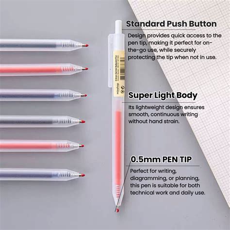 Mixshop Ballpoint Gel Ink Pen 05mm Gel Pen Smooth Writing Tools