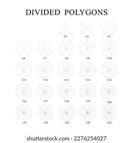 Polygons Divided Into Equal Segments Stock Vector Royalty Free Shutterstock