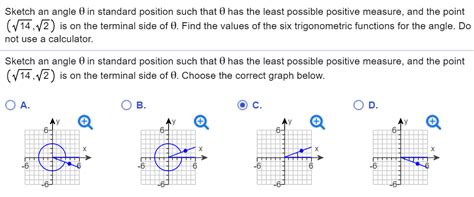 Solved Sketch An Angle Theta In Standard Position Such That