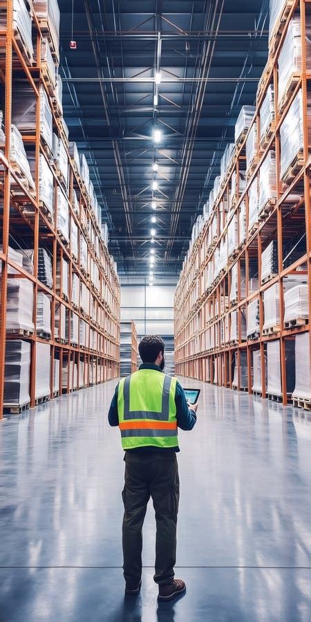 Large Distribution Warehouse Complex Layout Of Aisles Shelves And Loading Docks Scale And