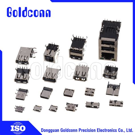 Mini Micro USB Full Paste SMT Type Long Body Female Connector China USB Connector And Mini USB