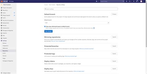 Gitlab Default Branch 변경 방법