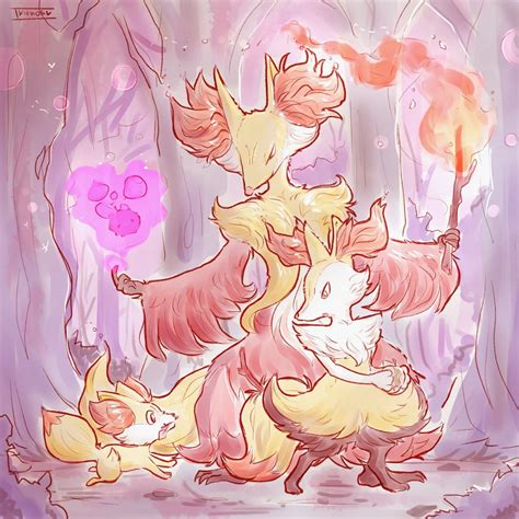Braixen Fennekin And Delphox Pokemon Drawn By Niosklastenos Danbooru