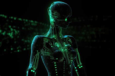 Premium Ai Image Futuristic Ai Matrix Robot Concept With Artificial