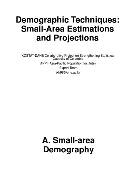 01 Small Area Population Estimations And Projections Pdf