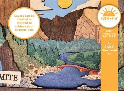 Yosemite National Park Shadow Box Design 10 Layers For Stunning 3d