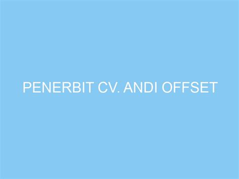 Penerbit Cv Andi Offset